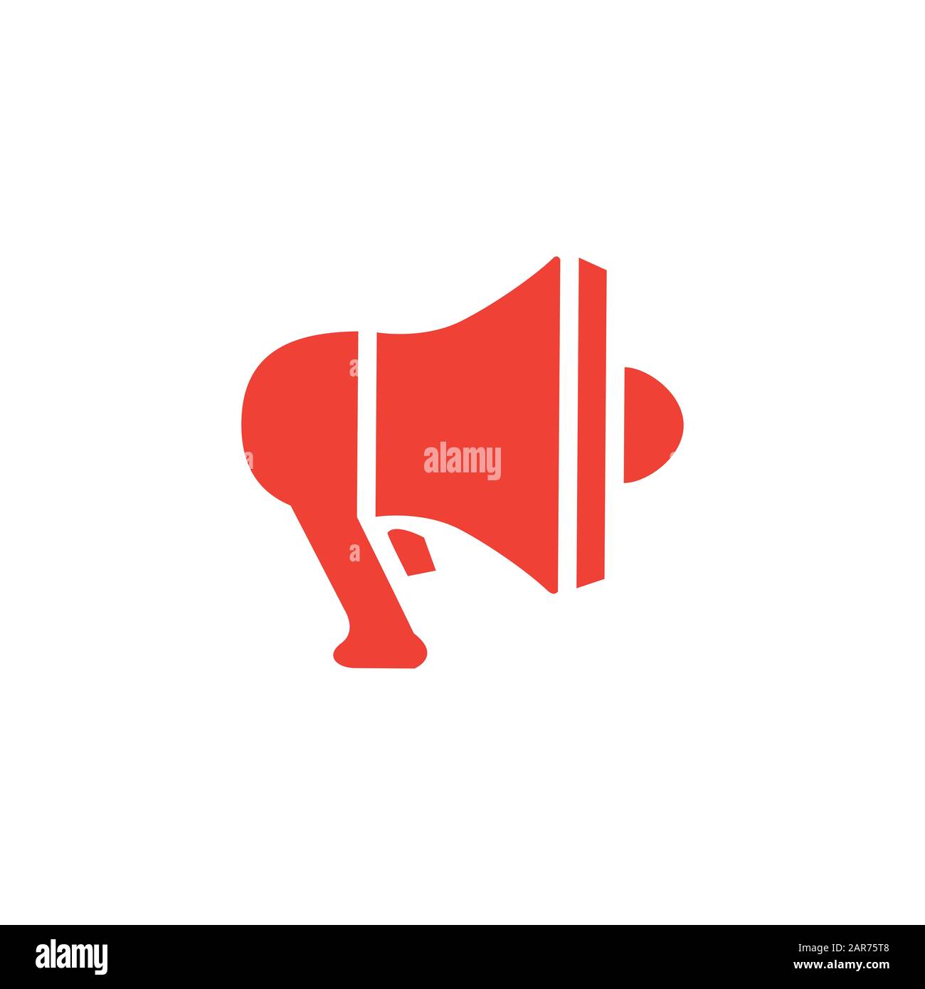 Megaphone Red Icon On White Background. Red Flat Style Vector ...