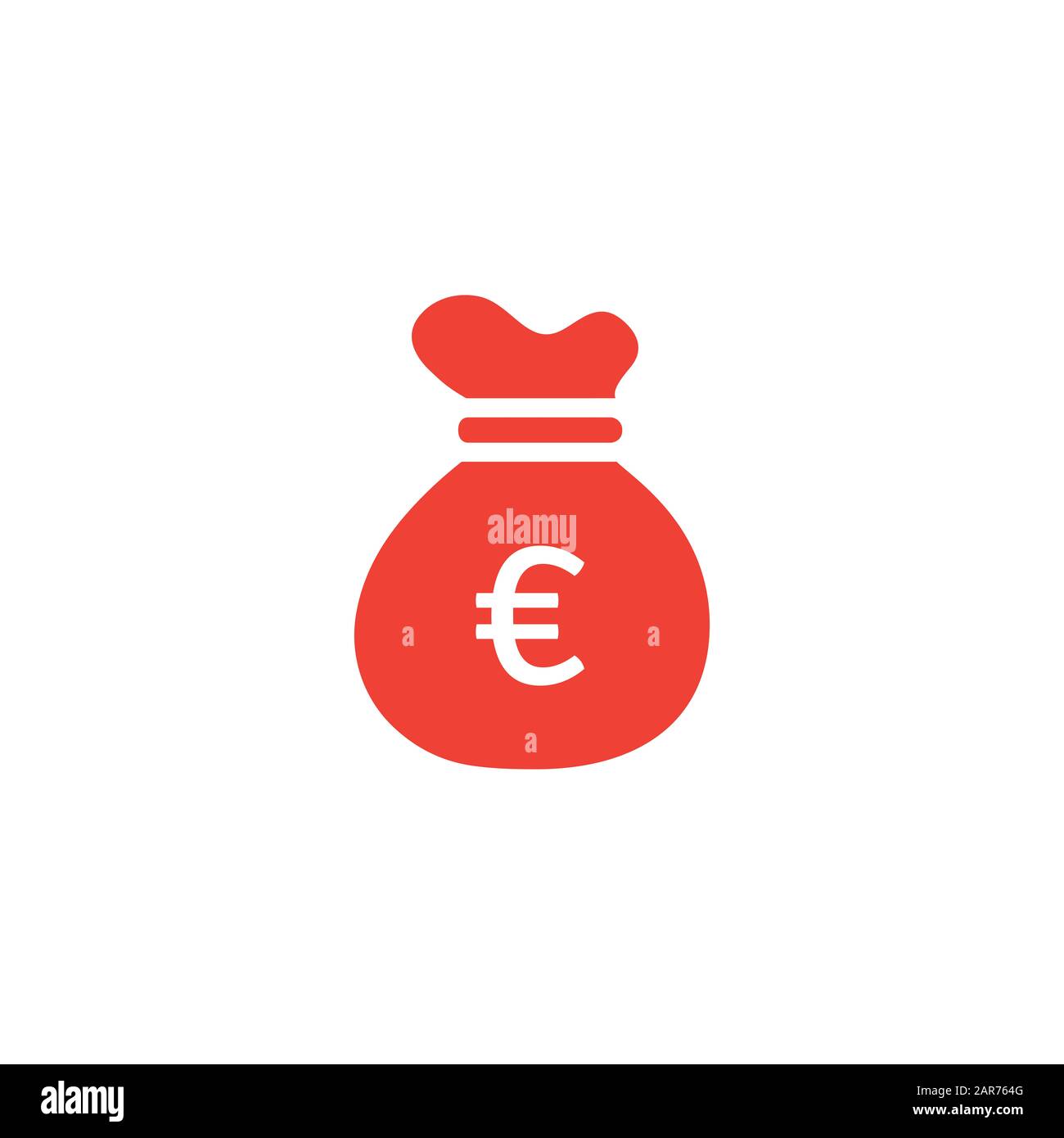 Money Sack Red Icon On White Background. Red Flat Style Vector ...