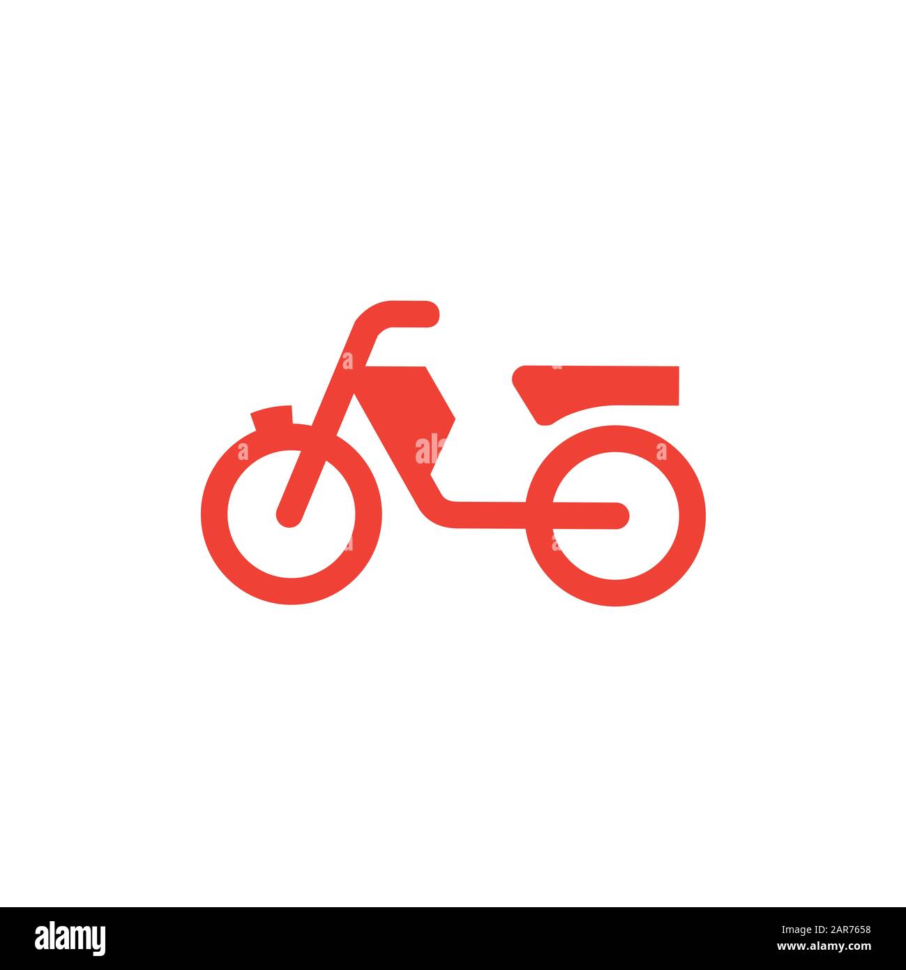 Motorcycle Red Icon On White Background. Red Flat Style Vector ...