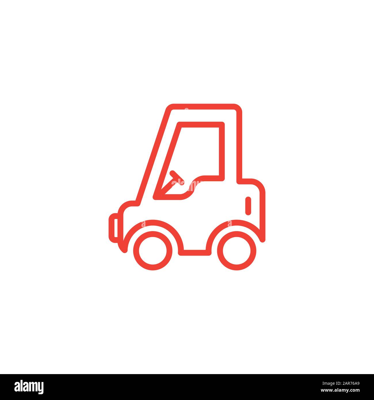 Nano Car Line Red Icon On White Background. Red Flat Style Vector ...