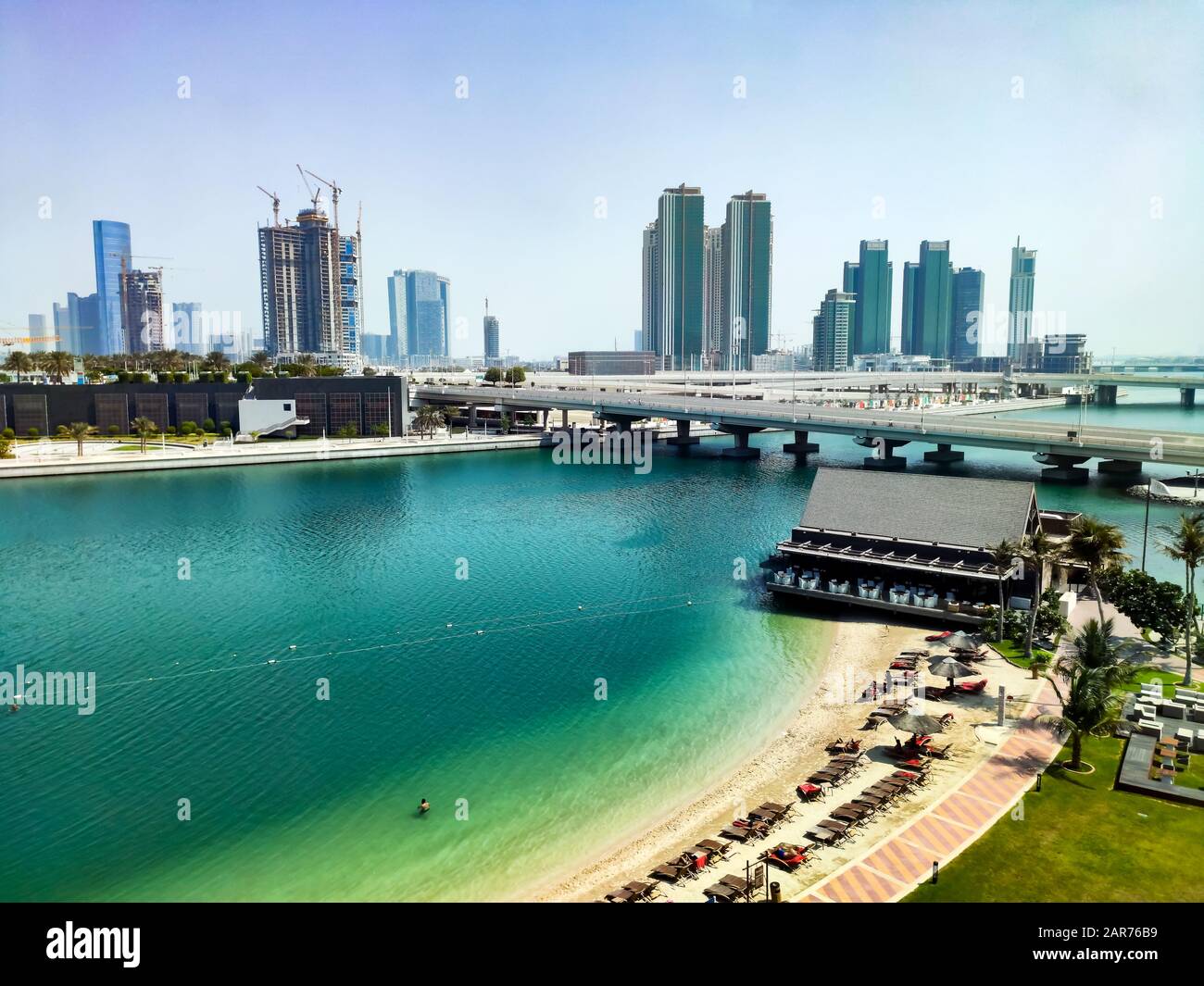 Modern architecture of Al Maryah Island in Abu Dhabi rising across the ...