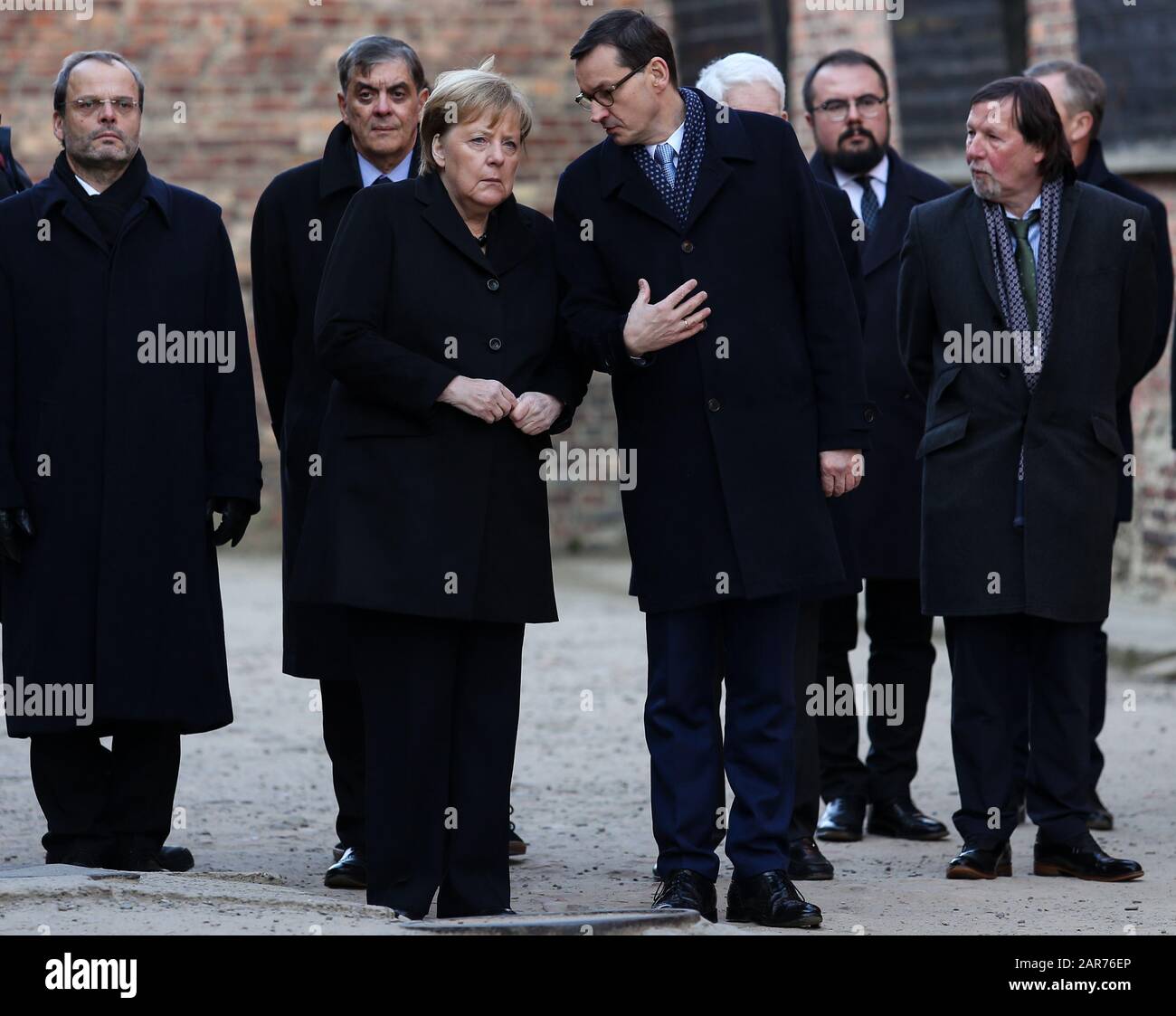 Auschwitz, Poland- 6 December 2019: chancellor Angela Merkel, German ...