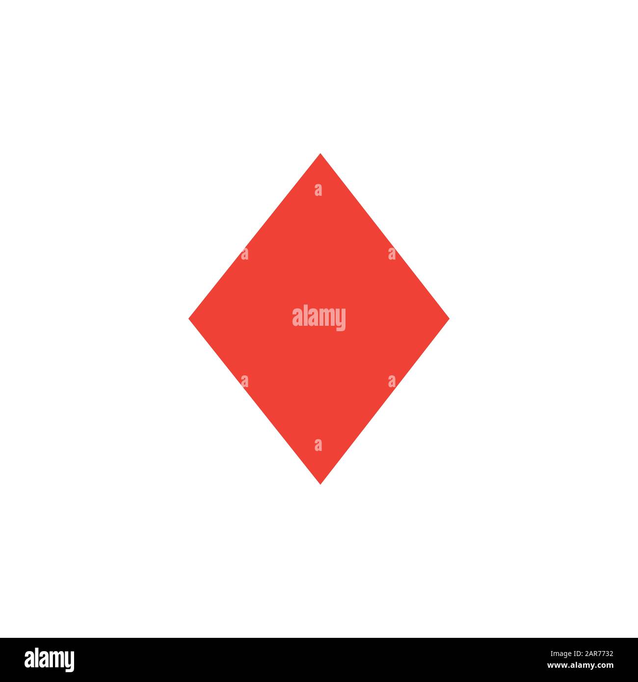 Playing Card Diamond Red Icon On White Background. Red Flat Style ...