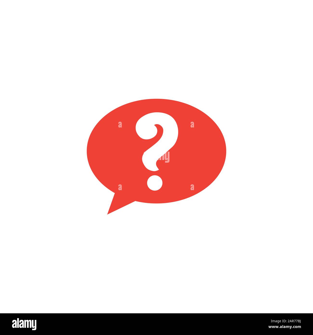 Question Red Icon On White Background. Red Flat Style Vector ...