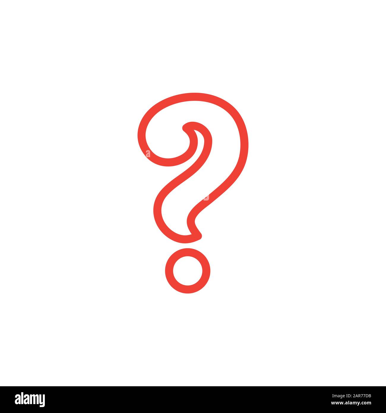 Question Line Red Icon On White Background. Red Flat Style Vector ...