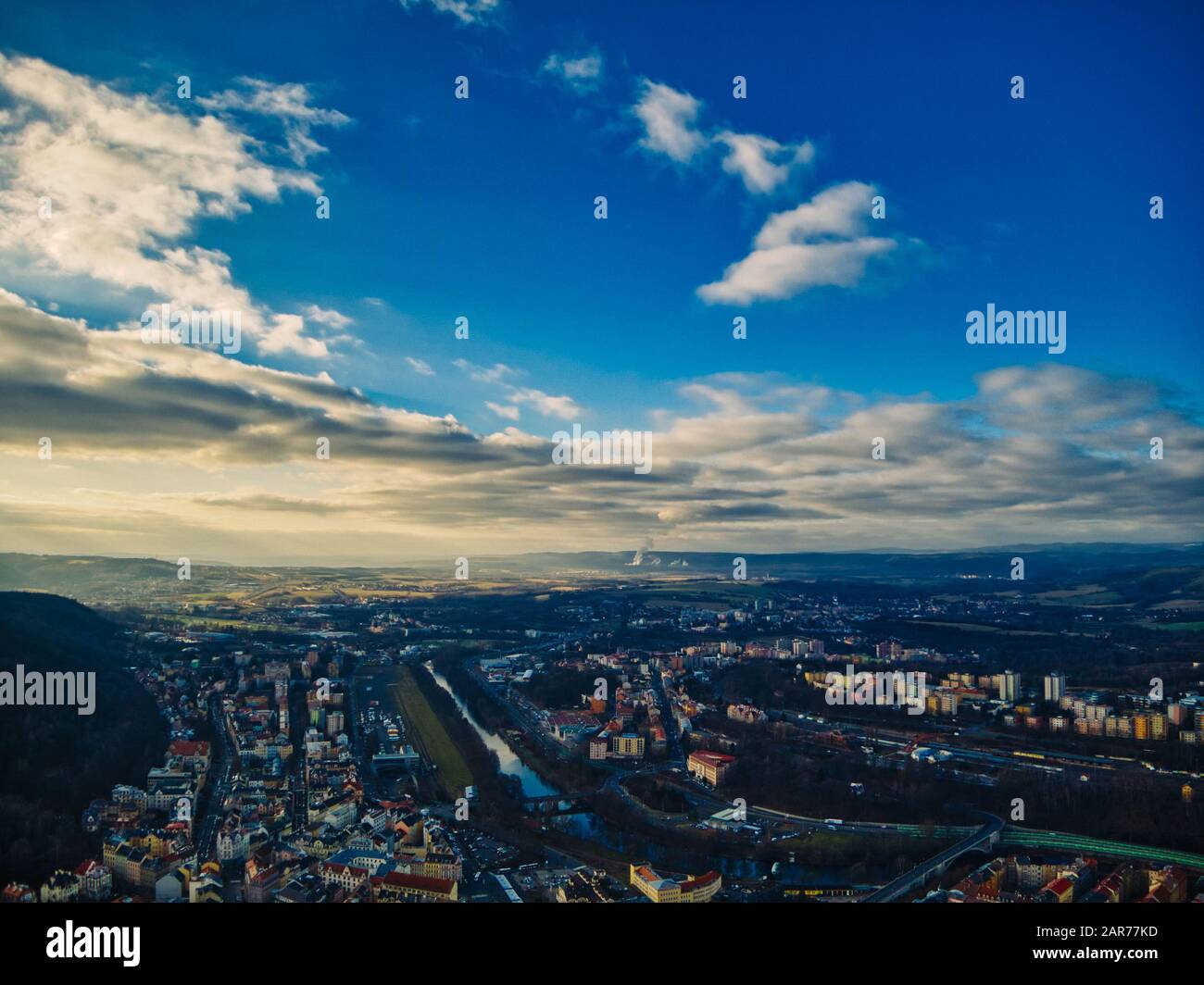 Karlovy Vary, Czech Republic January 24 of 2020 - Aerial of Karlovy ...