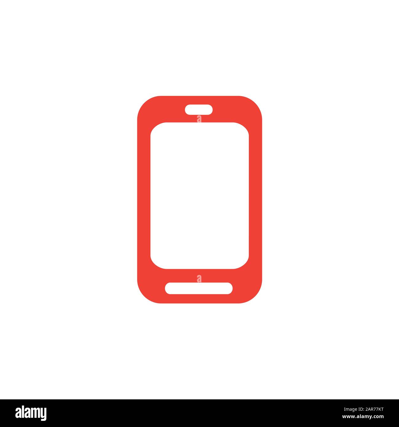 Smartphone Red Icon On White Background. Red Flat Style Vector ...