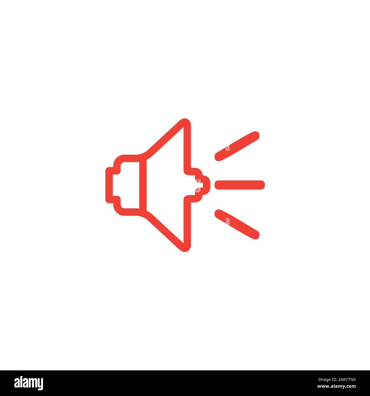 Sound Line Red Icon On White Background. Red Flat Style Vector ...