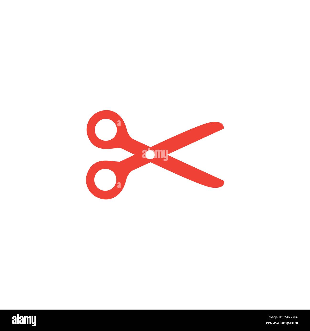 Scissor Red Icon On White Background. Red Flat Style Vector ...
