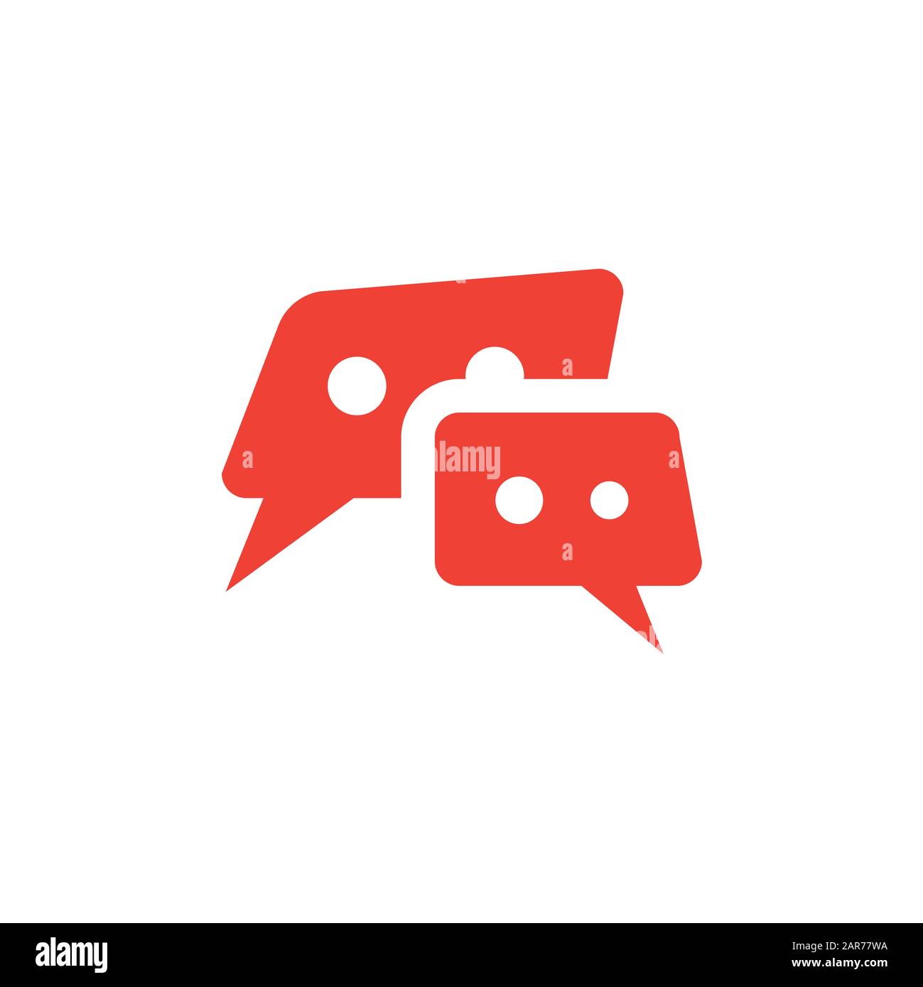 Speech Bubble Red Icon On White Background. Red Flat Style Vector ...