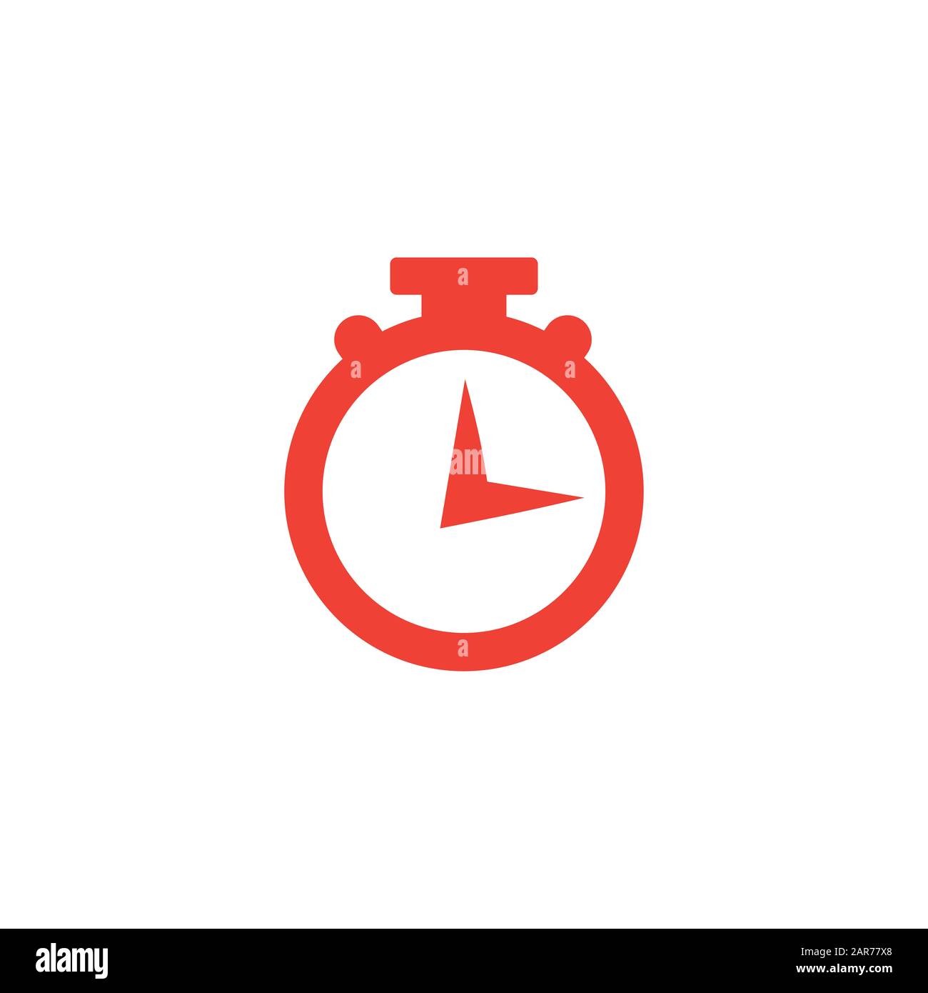 Stopwatch Red Icon On White Background. Red Flat Style Vector ...
