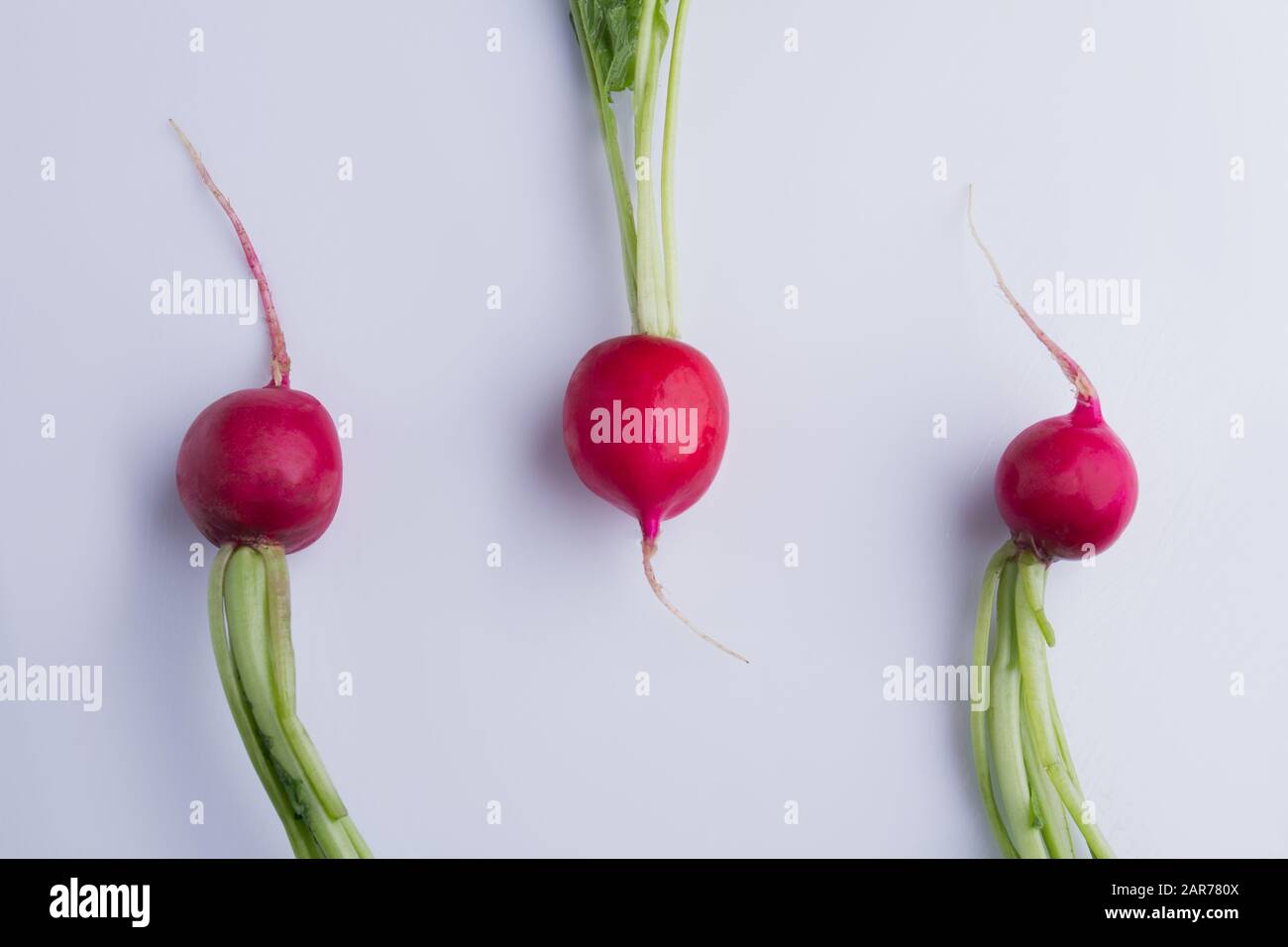 Three ripe red radishes Stock Photo - Alamy