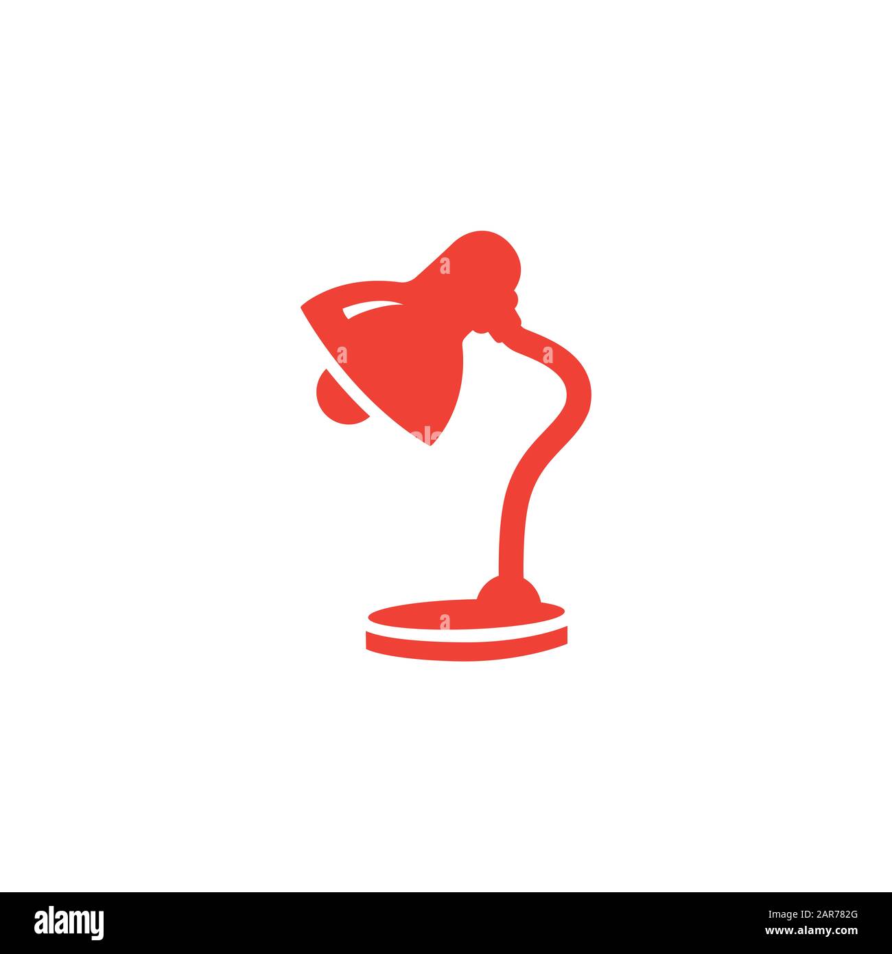 Table Lamp Red Icon On White Background. Red Flat Style Vector ...