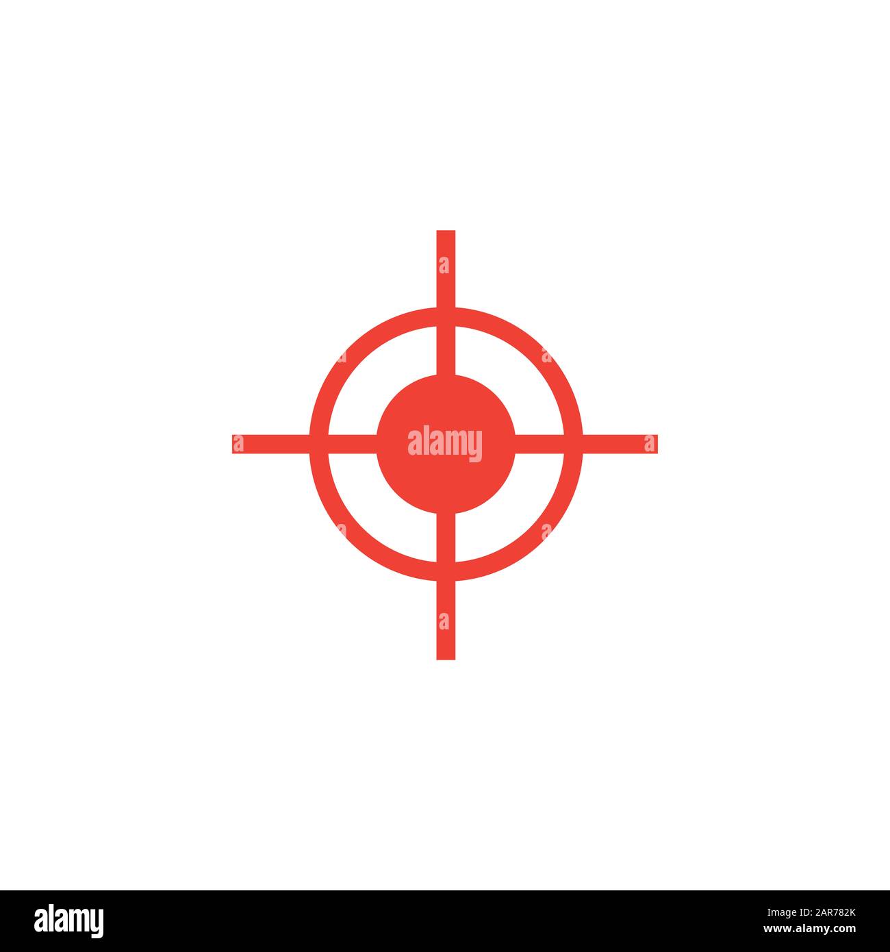 Target Red Icon On White Background. Red Flat Style Vector Illustration ...
