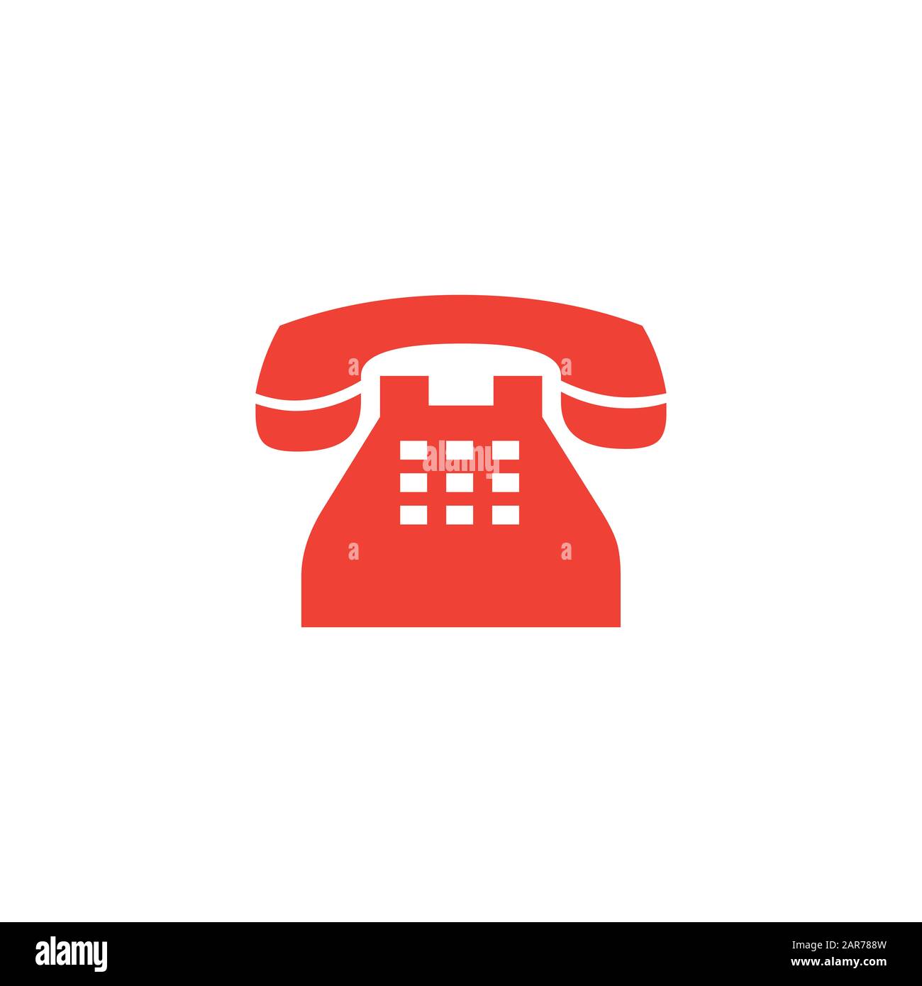 Telephone Red Icon On White Background. Red Flat Style Vector ... Telephone Red Icon On White Background. Red Flat Style Vector ...