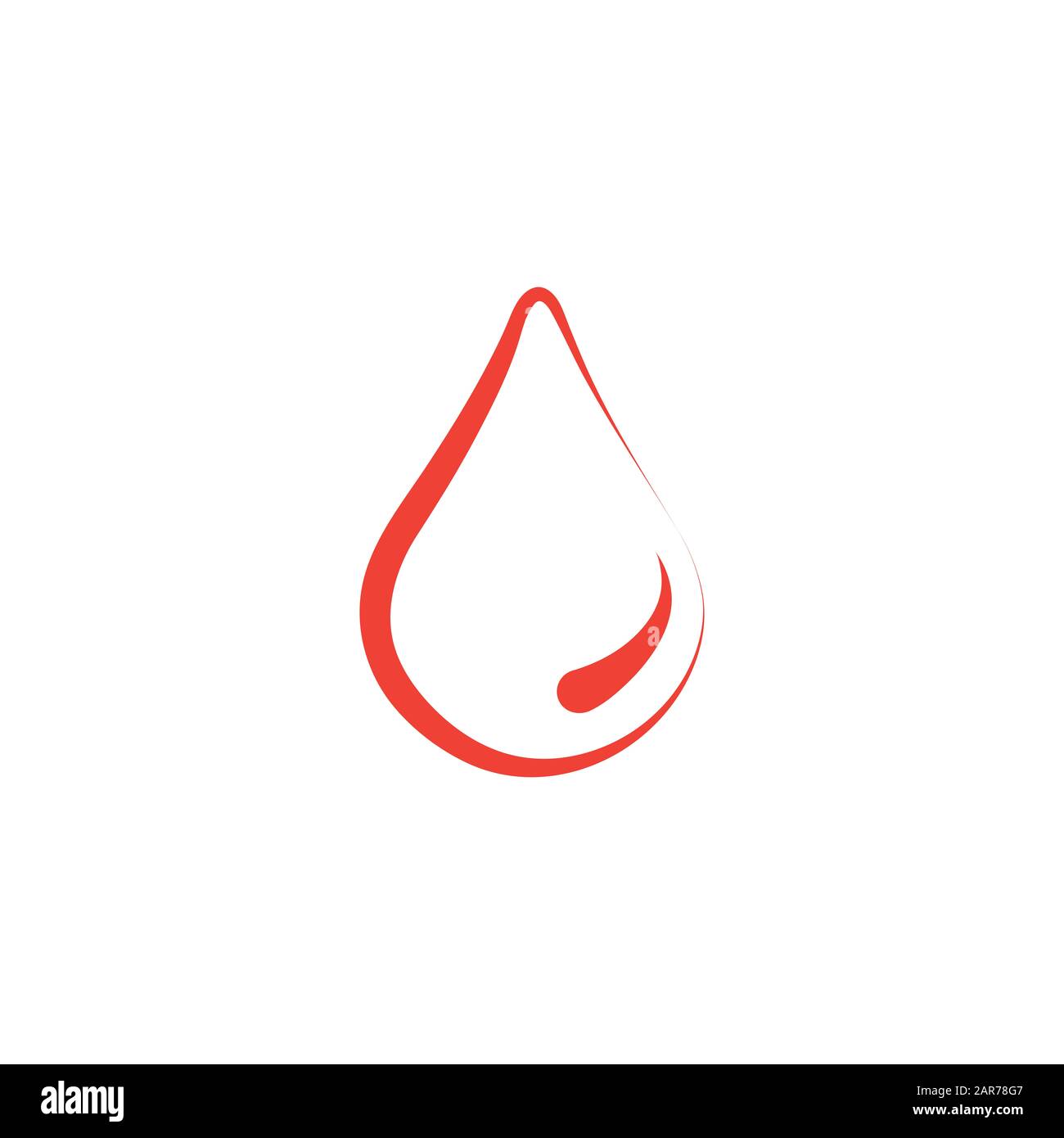 Water Drop Line Red Icon On White Background. Red Flat Style Vector ...
