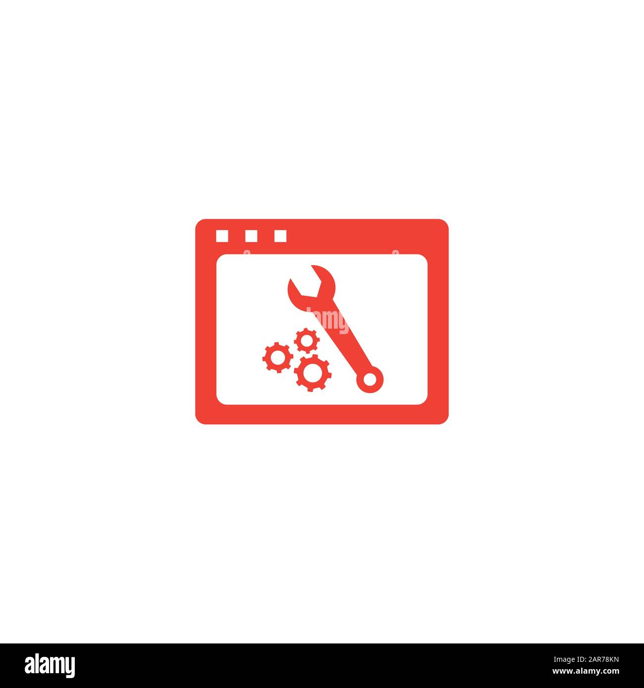 Web Page Maintenance Red Icon On White Background. Red Flat Style ...