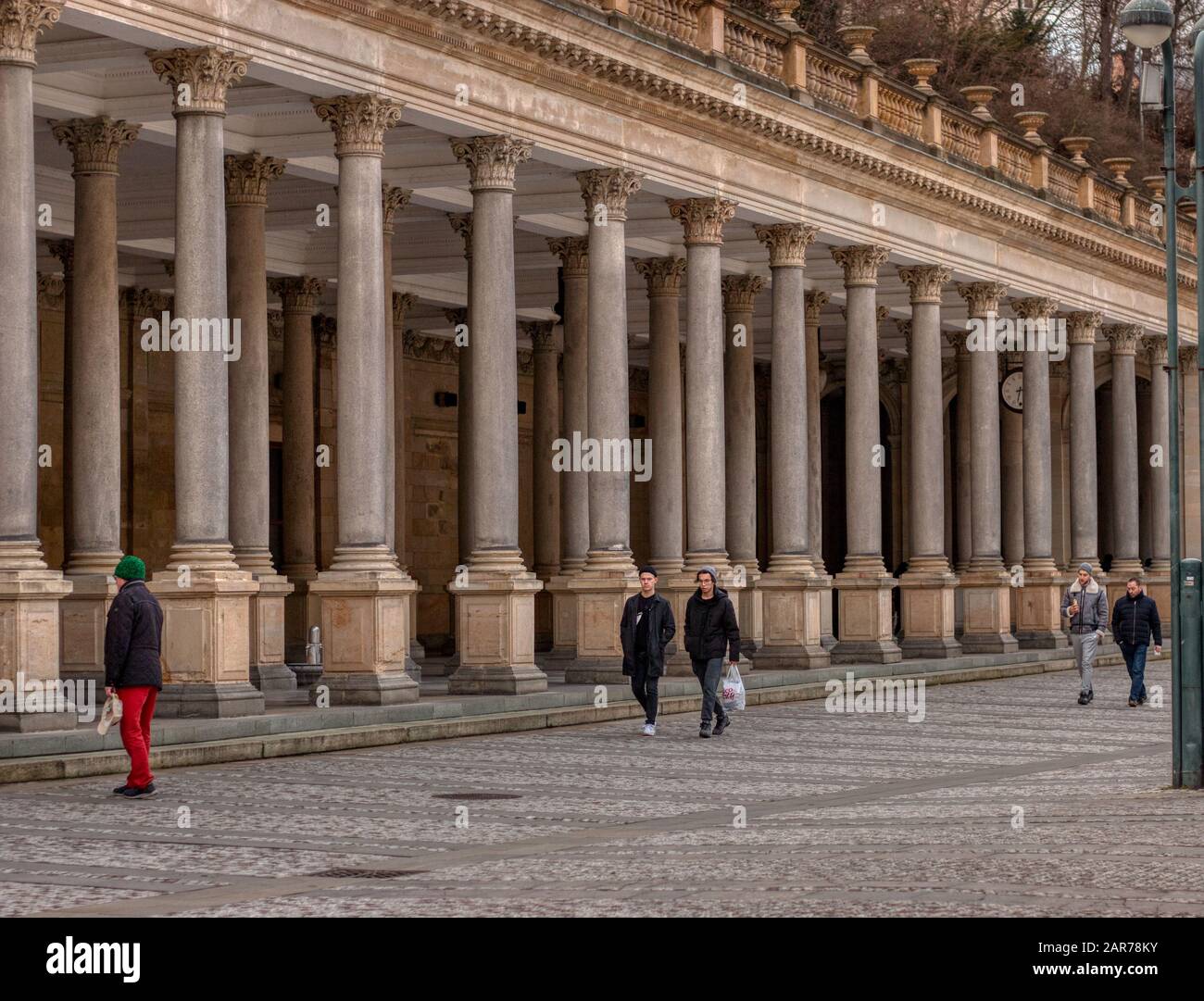 Karlovy Vary, Czech Republic January 24 of 2020 - famous Colonnade hot ...