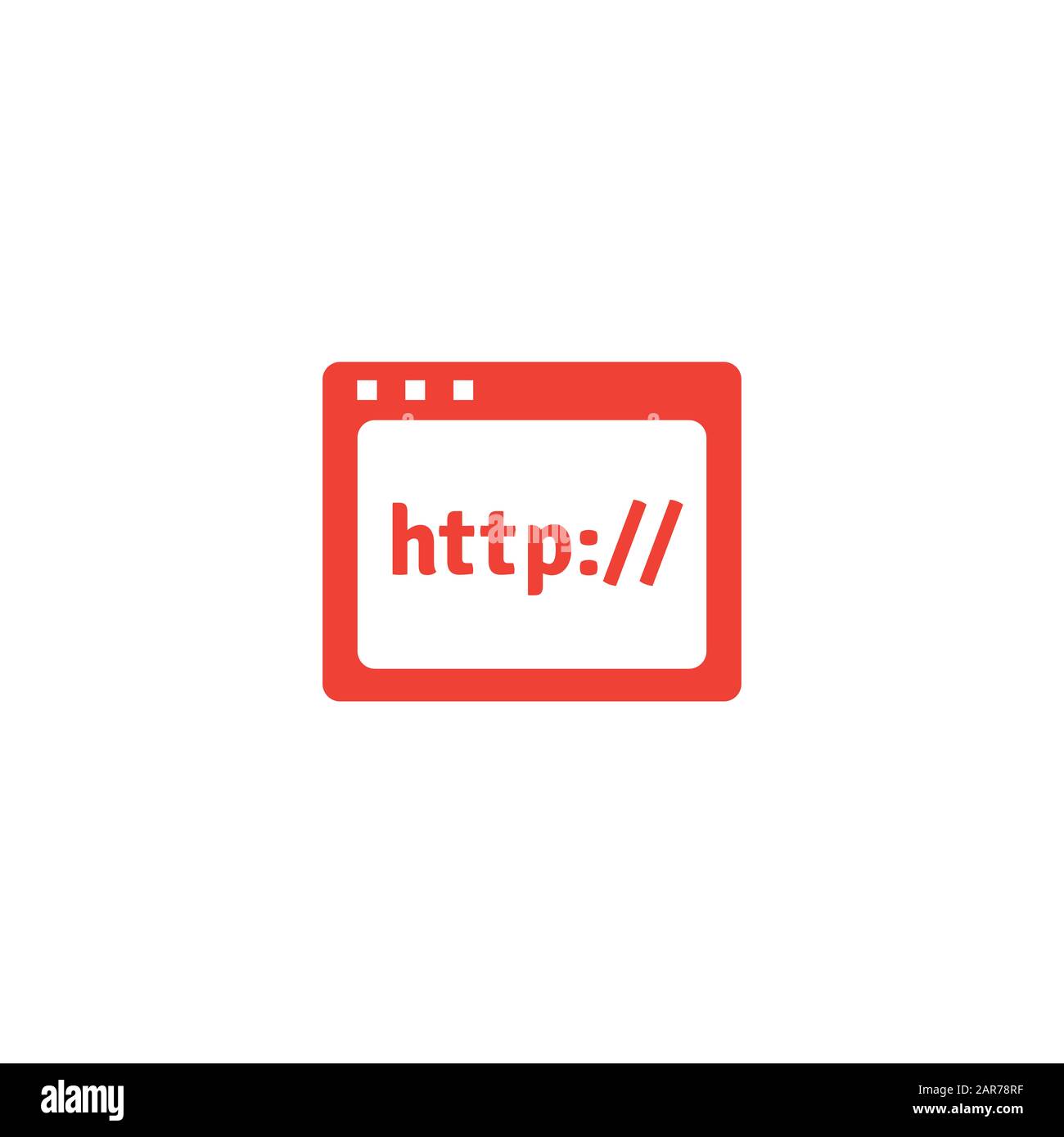 Web Page Red Icon On White Background. Red Flat Style Vector ...