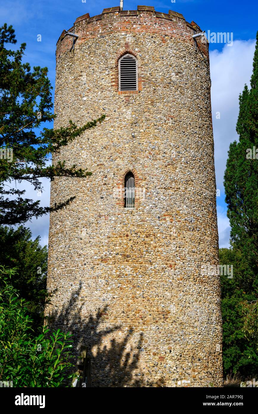 St Andrews church tower, Bramfield, Suffolk, England Stock Photo - Alamy