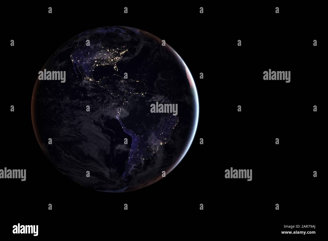 Earth from space shows America. A very detailed image, including ...