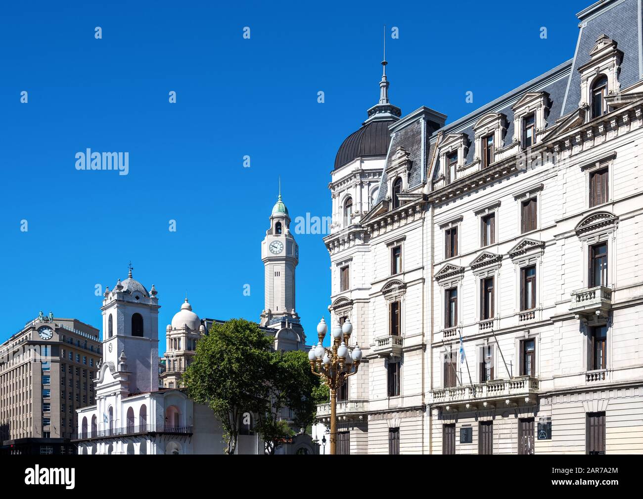 Buenos Aires, Argentina, historical buildings of the city center with ...
