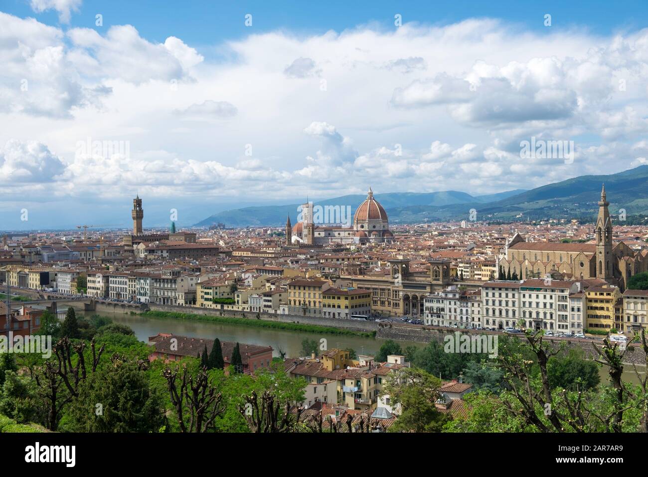 Rooftop view of the beautiful city of Florence in spring Stock Photo ...