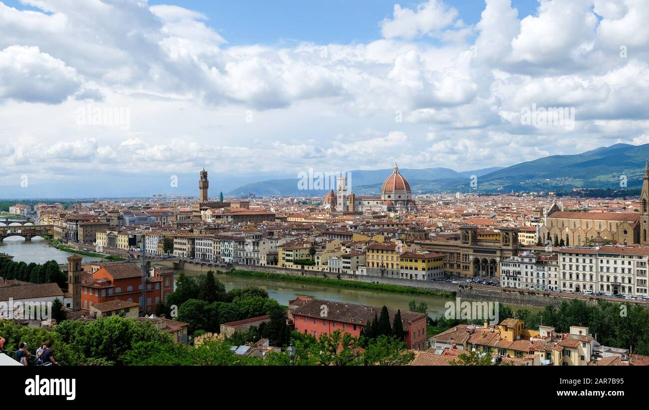 Rooftop view of the beautiful city of Florence in spring Stock Photo ...