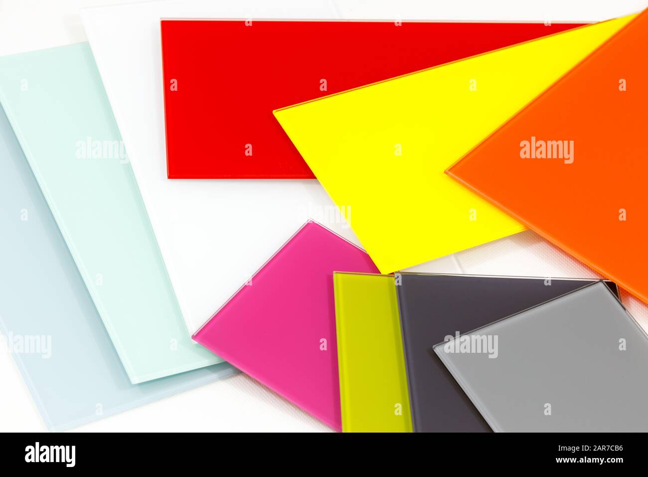 Colored glass material for interior finishing Stock Photo - Alamy