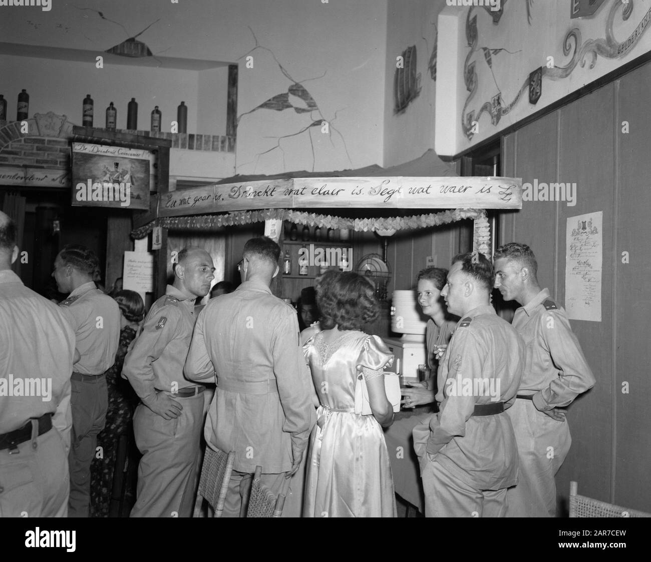 Opening of the A mess. Company officers and ladies at the bar Date ...