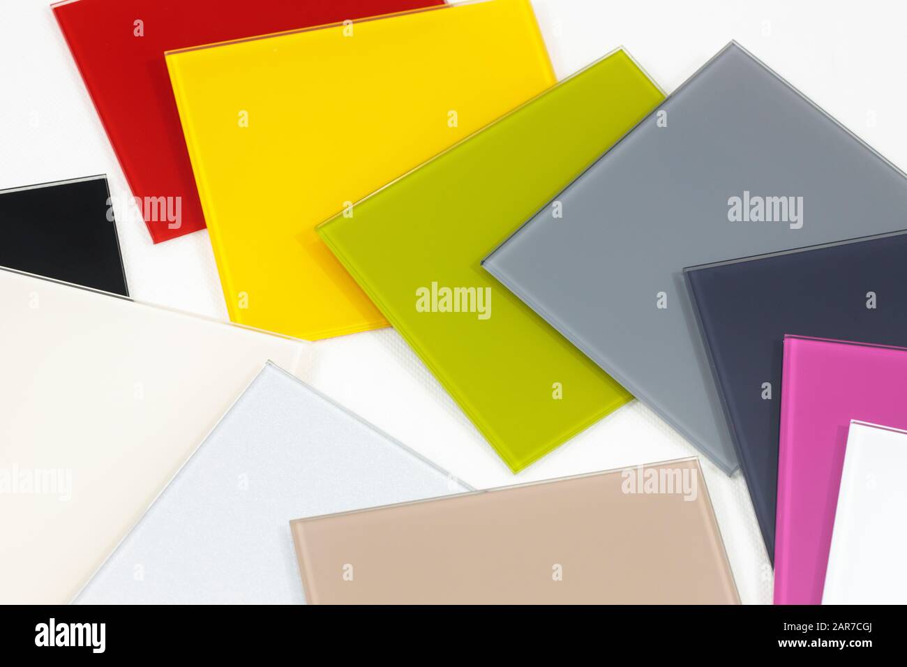 Colored glass material for interior finishing Stock Photo - Alamy