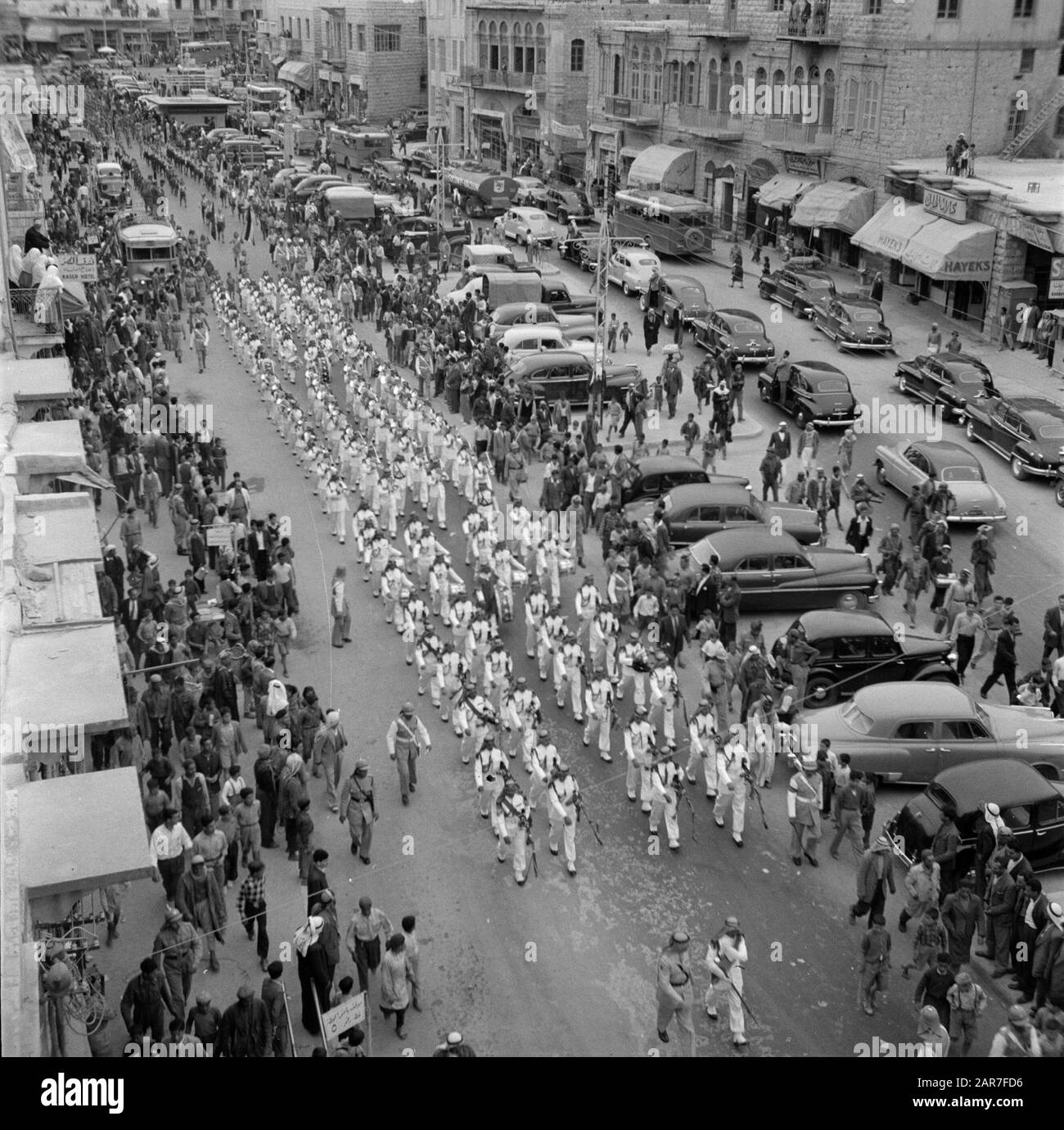 Middle East 1950-1955: Jordan - Amman Parade in the streets of Amman ...