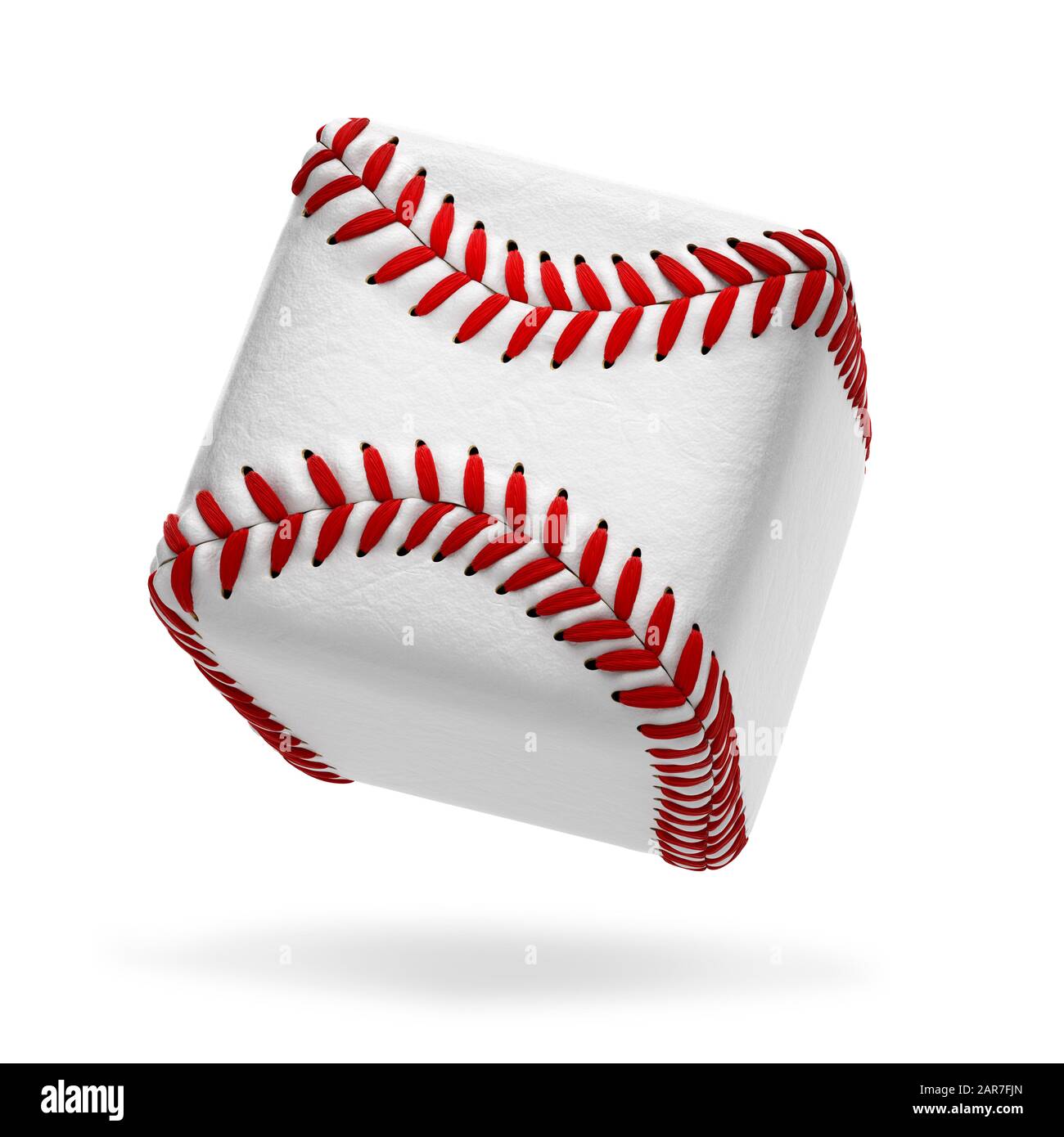 Baseball ball cube bouncing on a white background Stock Photo - Alamy