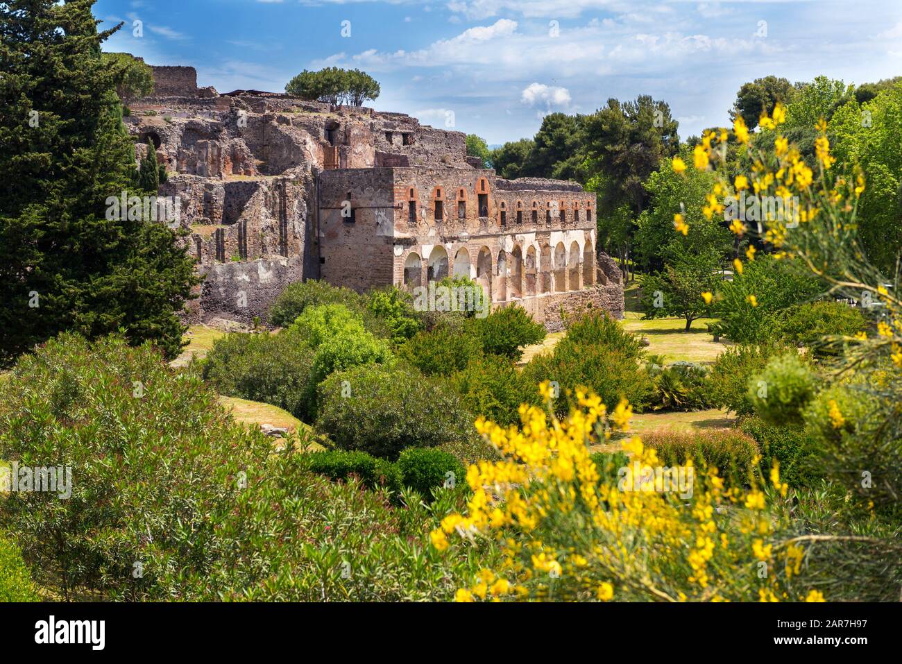 The ruins of Pompeii, Italy. Pompeii is an ancient Roman city died from ...