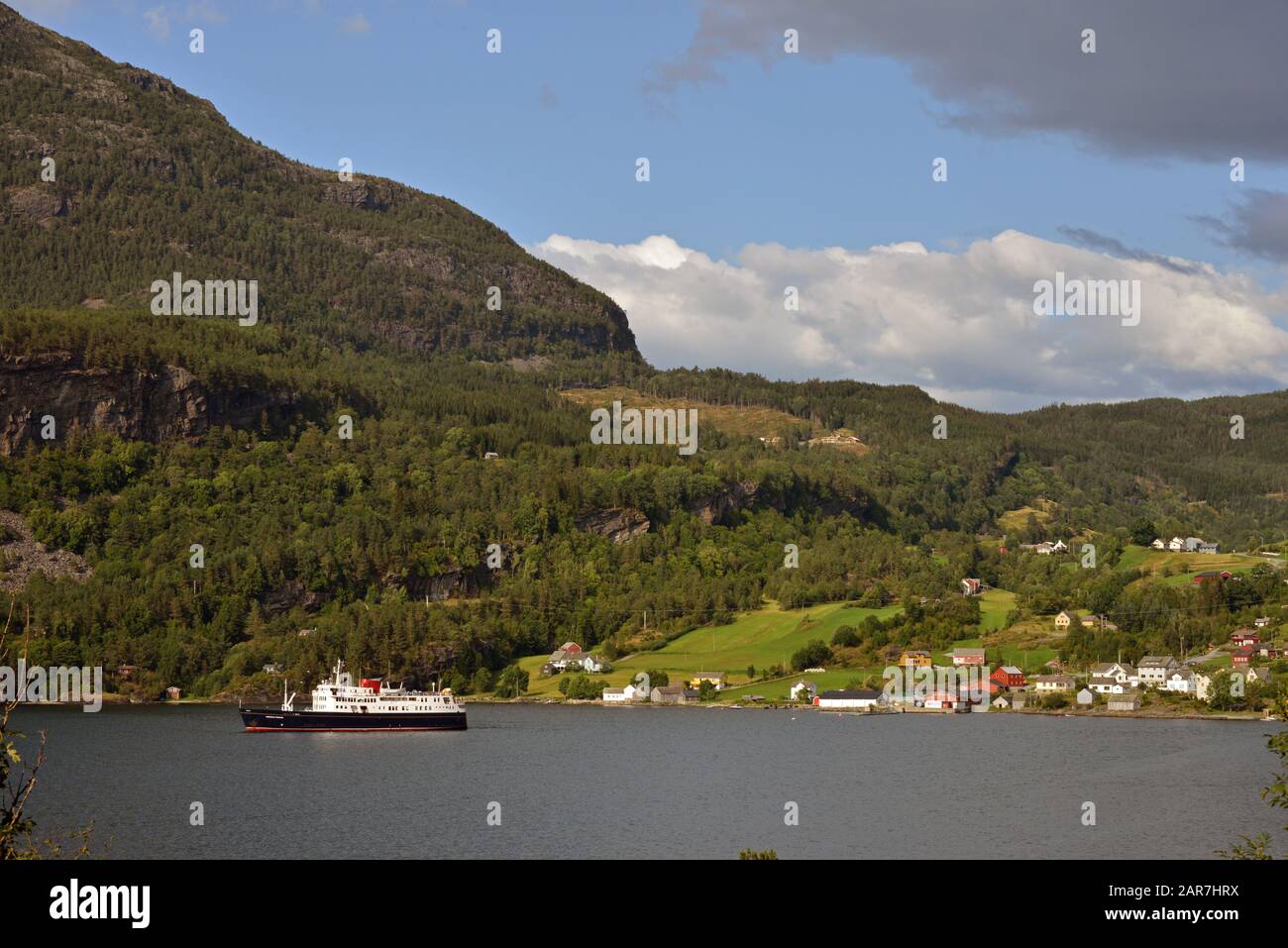 HEBRIDEAN PRINCESS at anchor off HERAND, HARDANGERFJORD, NORWAY Stock ...