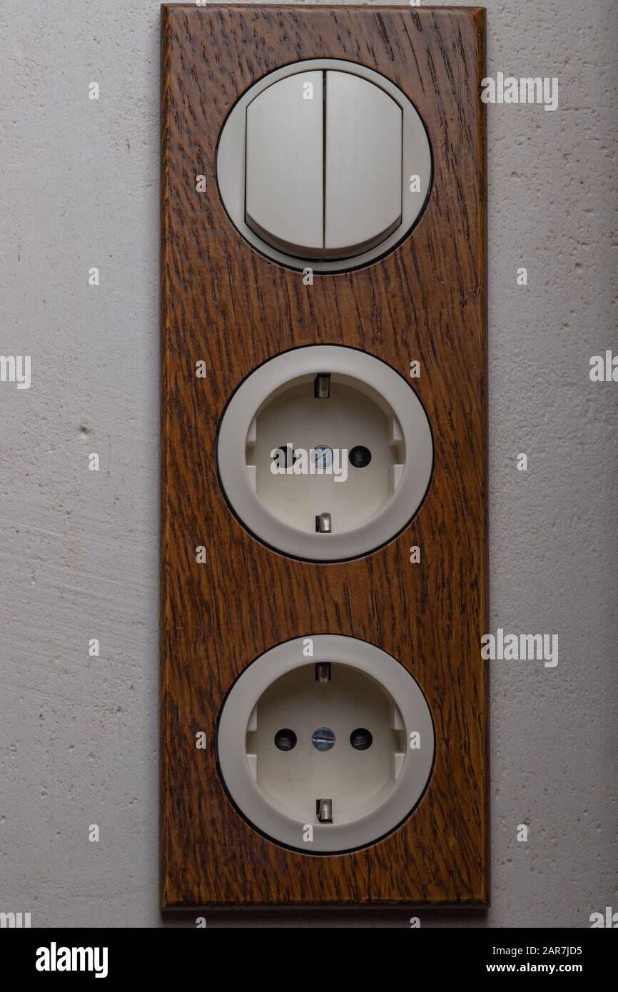 Electric double socket European standard and double switch with a ...