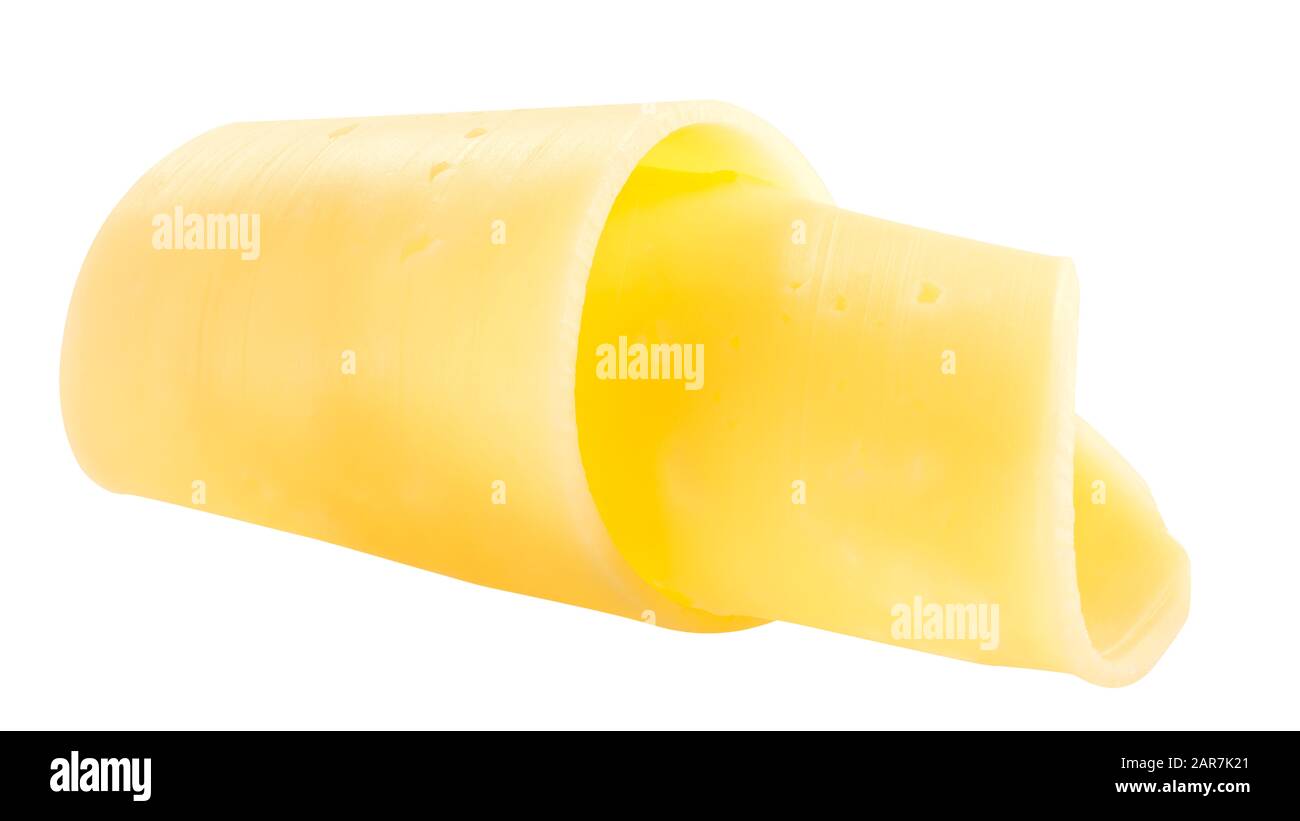 Cheese curl or rolled up slice isolated Stock Photo - Alamy
