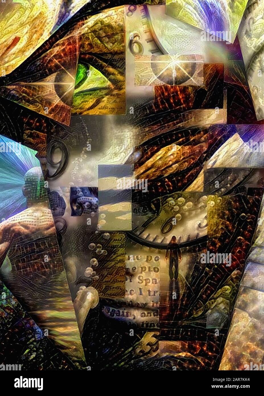 Spiritual layered composition. Dimensions of Dream. Modern abstract art ...