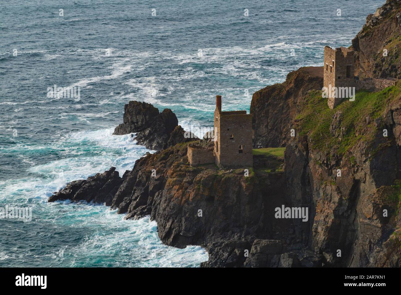 The Crown Engine Houses at Botallack North Cornwall Stock Photo - Alamy