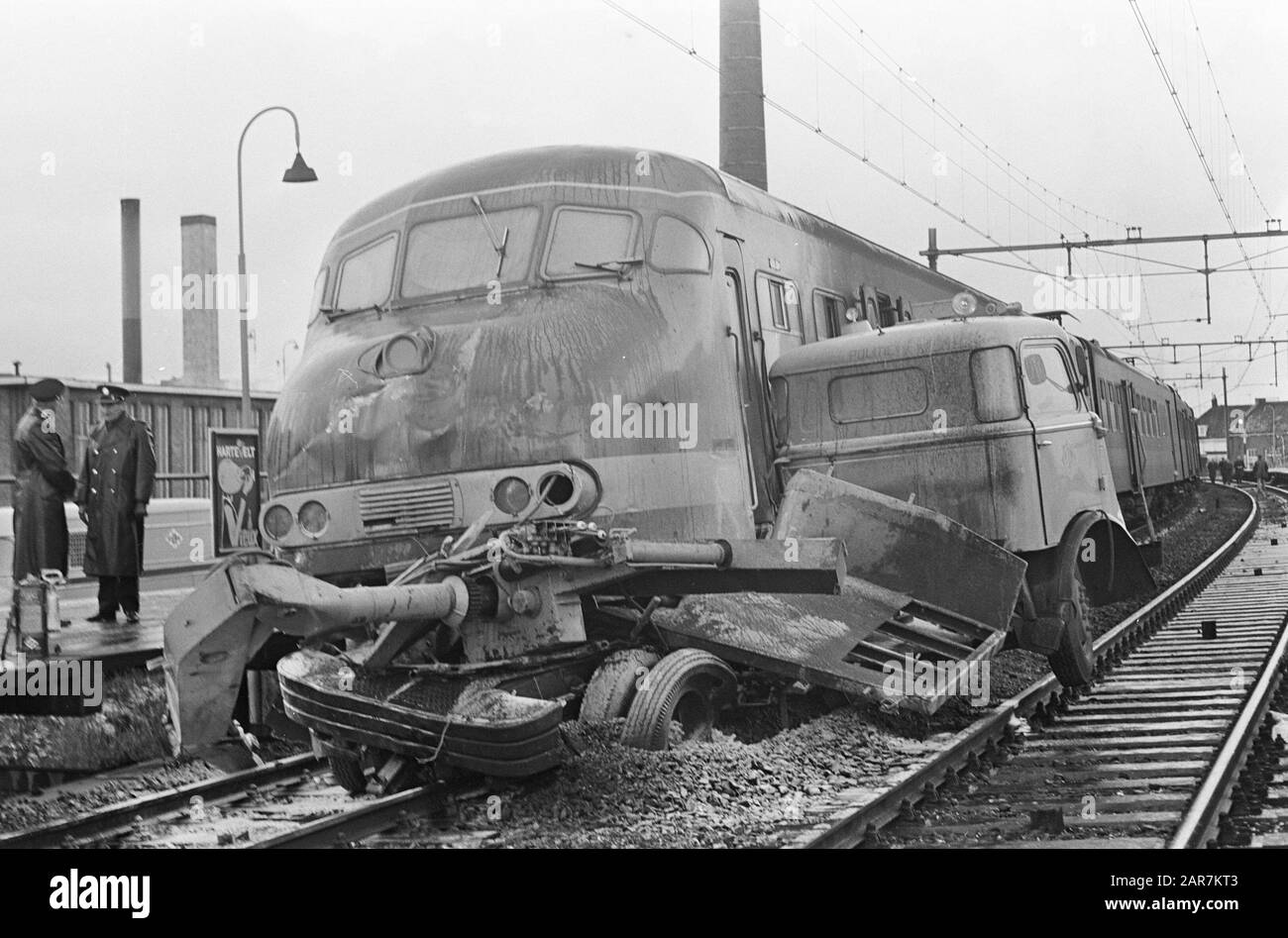 Train and truck collision Black and White Stock Photos & Images - Alamy