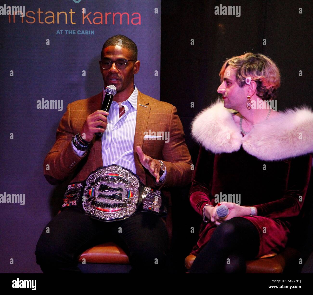 Fred Rosser and Jacob Tobia during the Instant Karma panel discussion ...