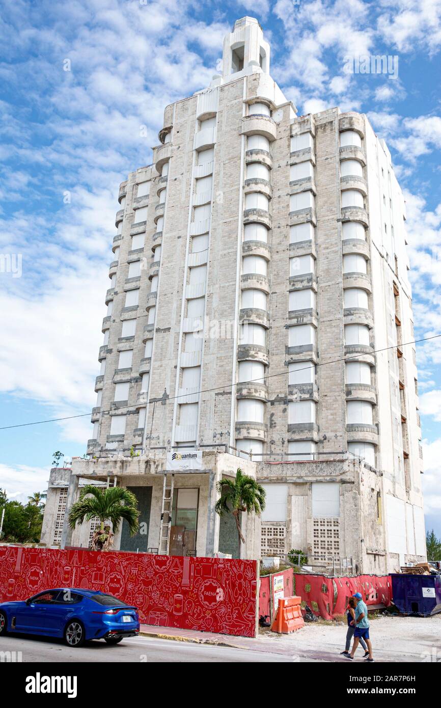 Miami Beach Florida,Versailles Hotel,gutted,vacant empty high rise ...