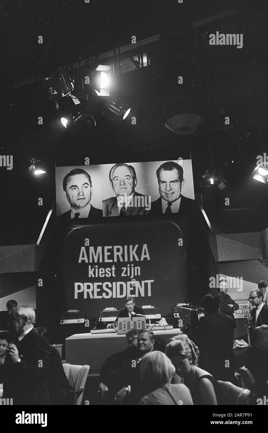 Presidential elections America program leader W.C. Brugsma in studio of ...