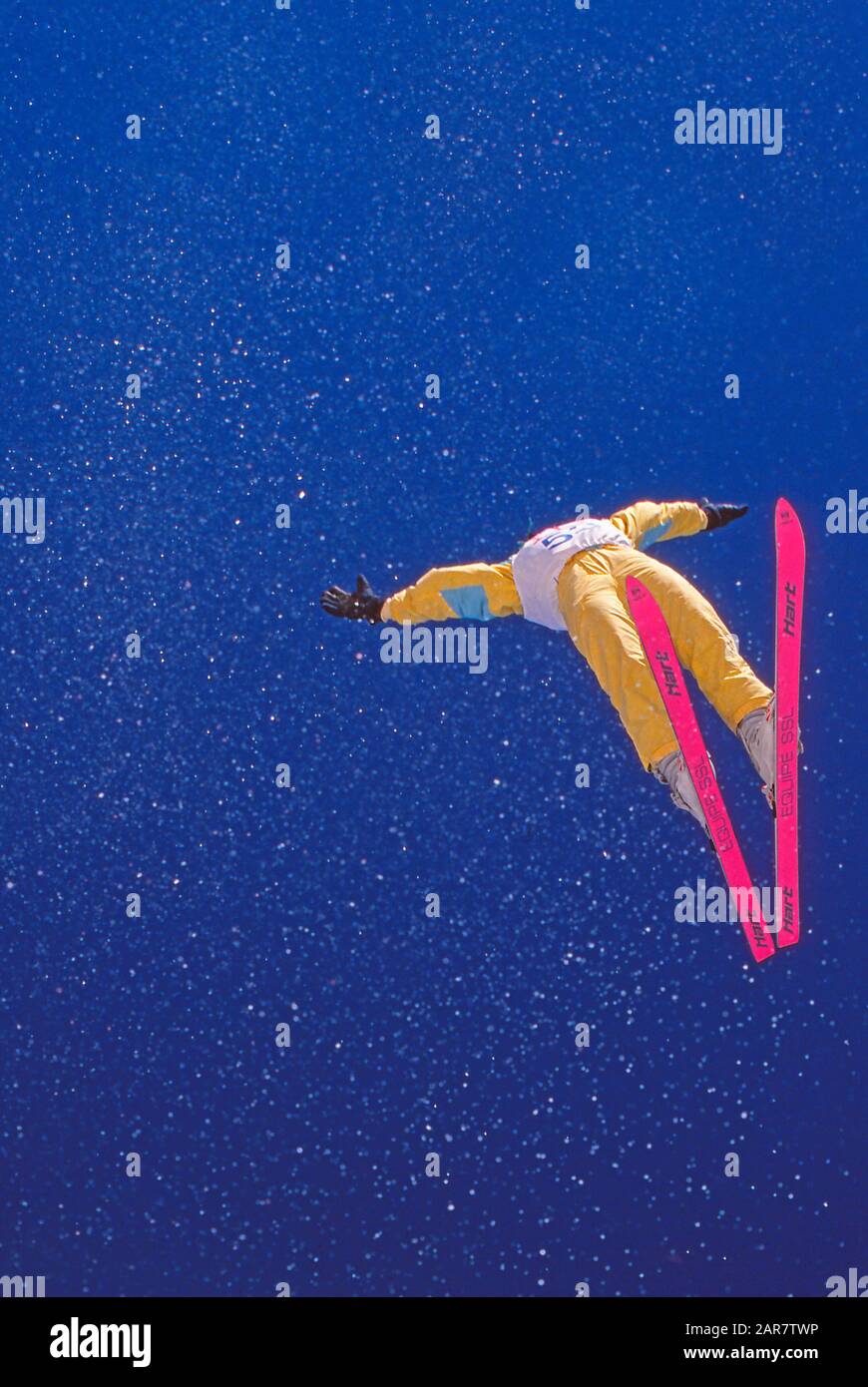 Freestyle aerial skiing or skier Stock Photo - Alamy