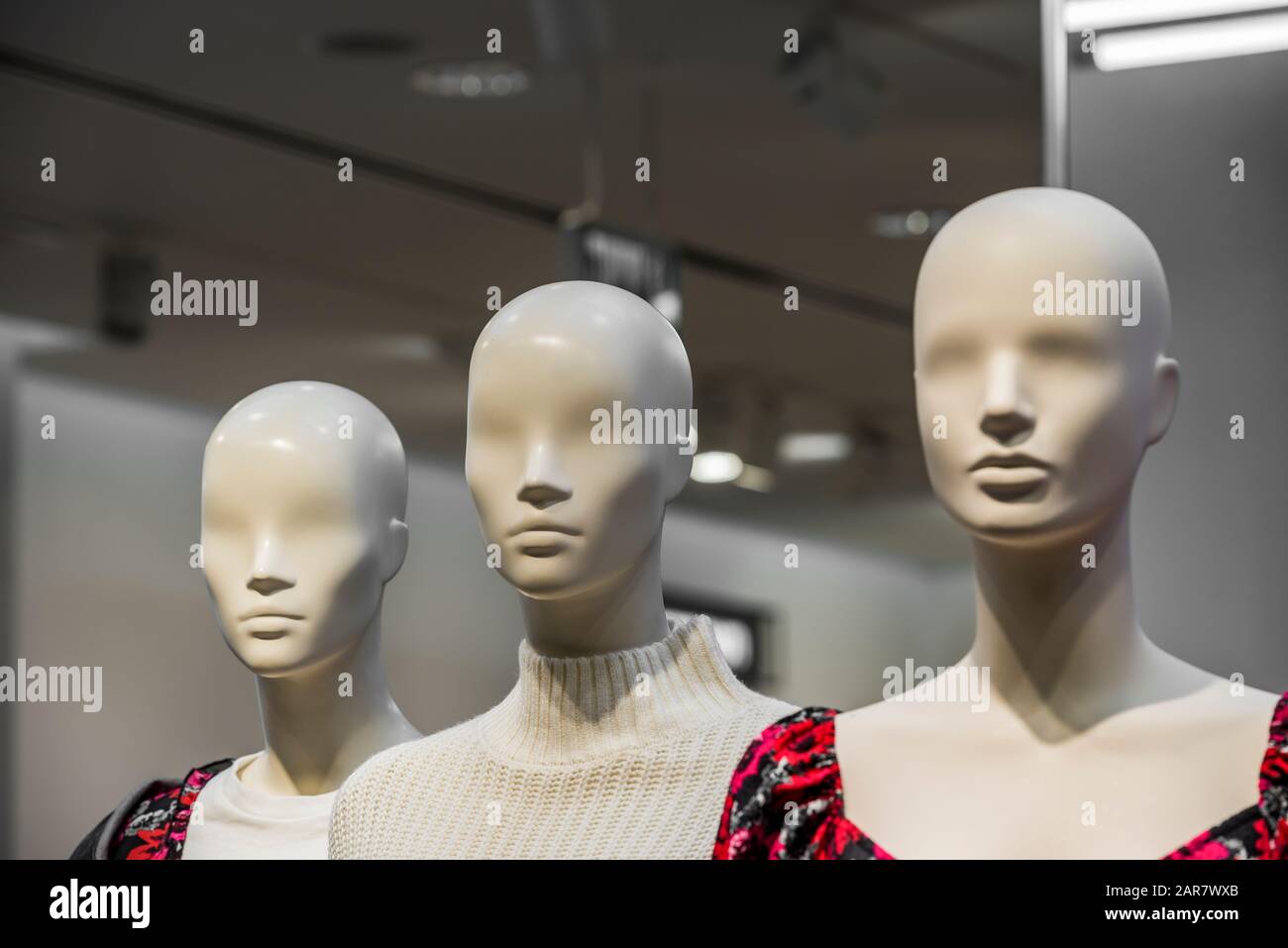 Head of a white mannequin at store background mannequin head Stock ...