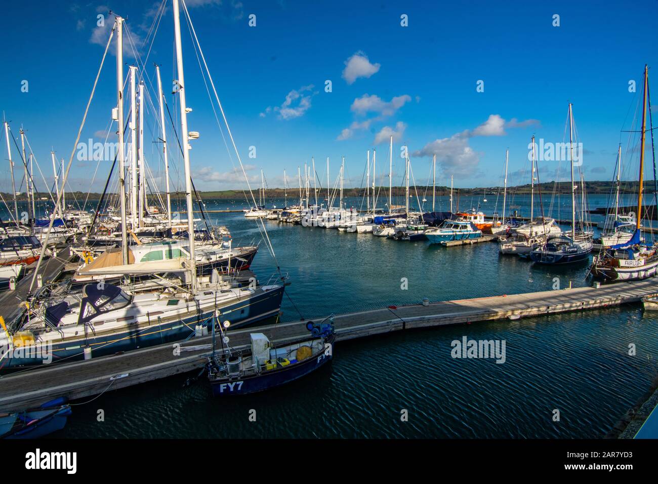 Boats at Mylor Yacht Harbour Stock Photo - Alamy