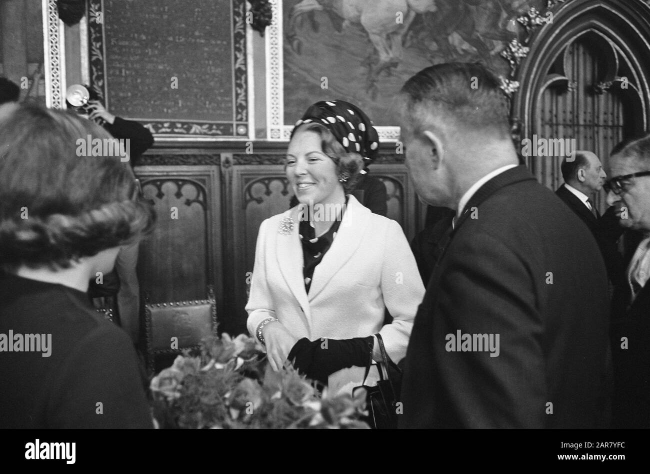 Princess Beatrix in Bruges, first stone laid for the library ...