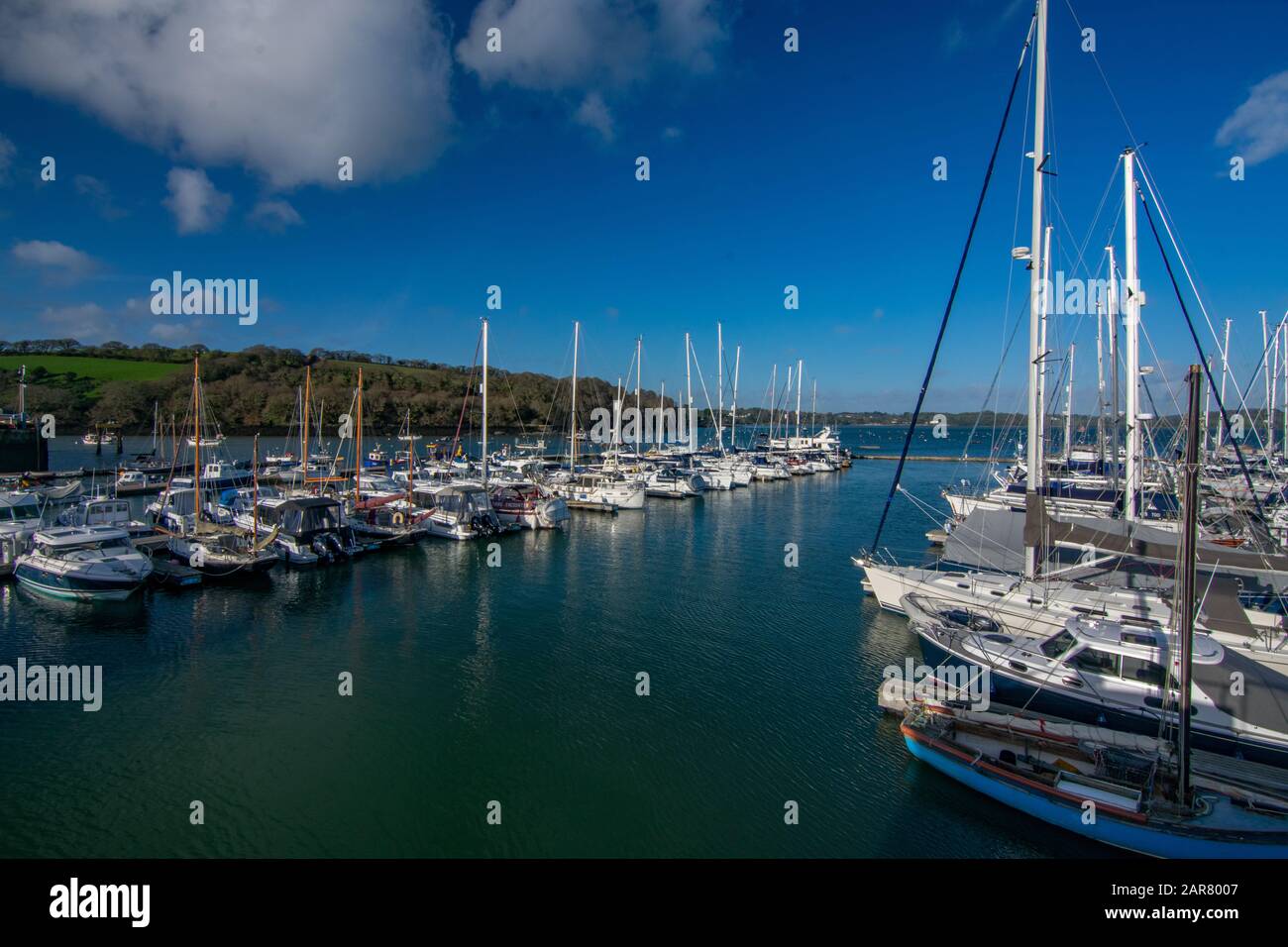 Boats at Mylor Yacht Harbour Stock Photo - Alamy