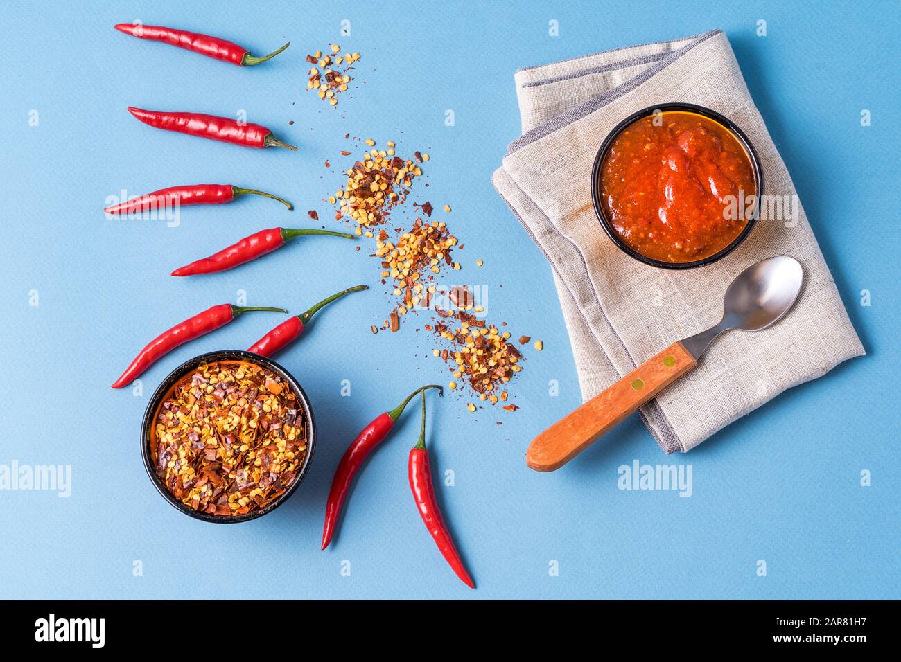 Hot chilli pepper sauce paste harissa, traditional Tunisia, Moroccan ...