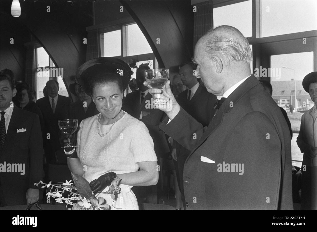 Princess Margriet leaves ship to water at shipyard De Hoop at Lobith ...
